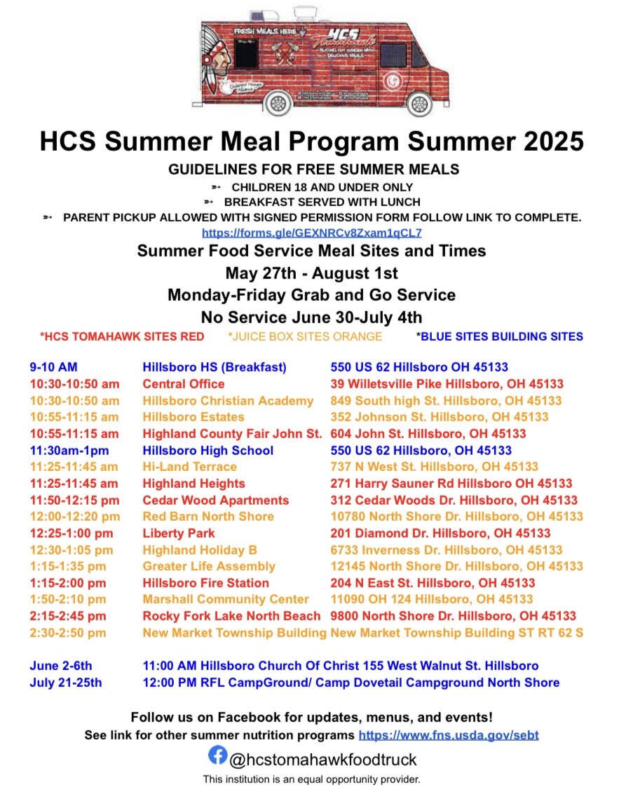 Resources - Lunch Menu - HCS Summer Lunch Program | Hillsboro Christian ...